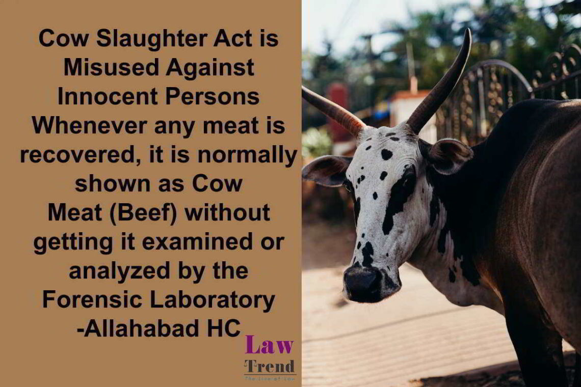 Cow Slaughter Act is Misused Against Innocent Persons: ALL HC - Law Trend