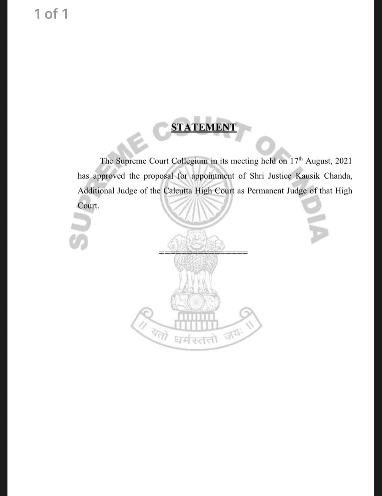 SC Collegium Recommends 5 Additional Judges of Karnataka HC and 1 of Calcutta HC To be Permanent ...