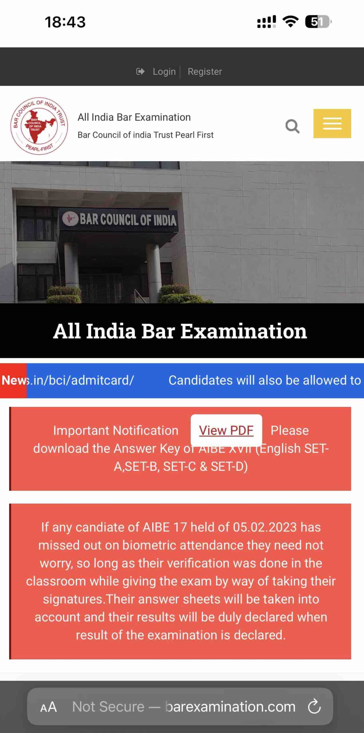 AIBE 17 Answer Key Deleted From Official Website- Revised Answer Key to ...